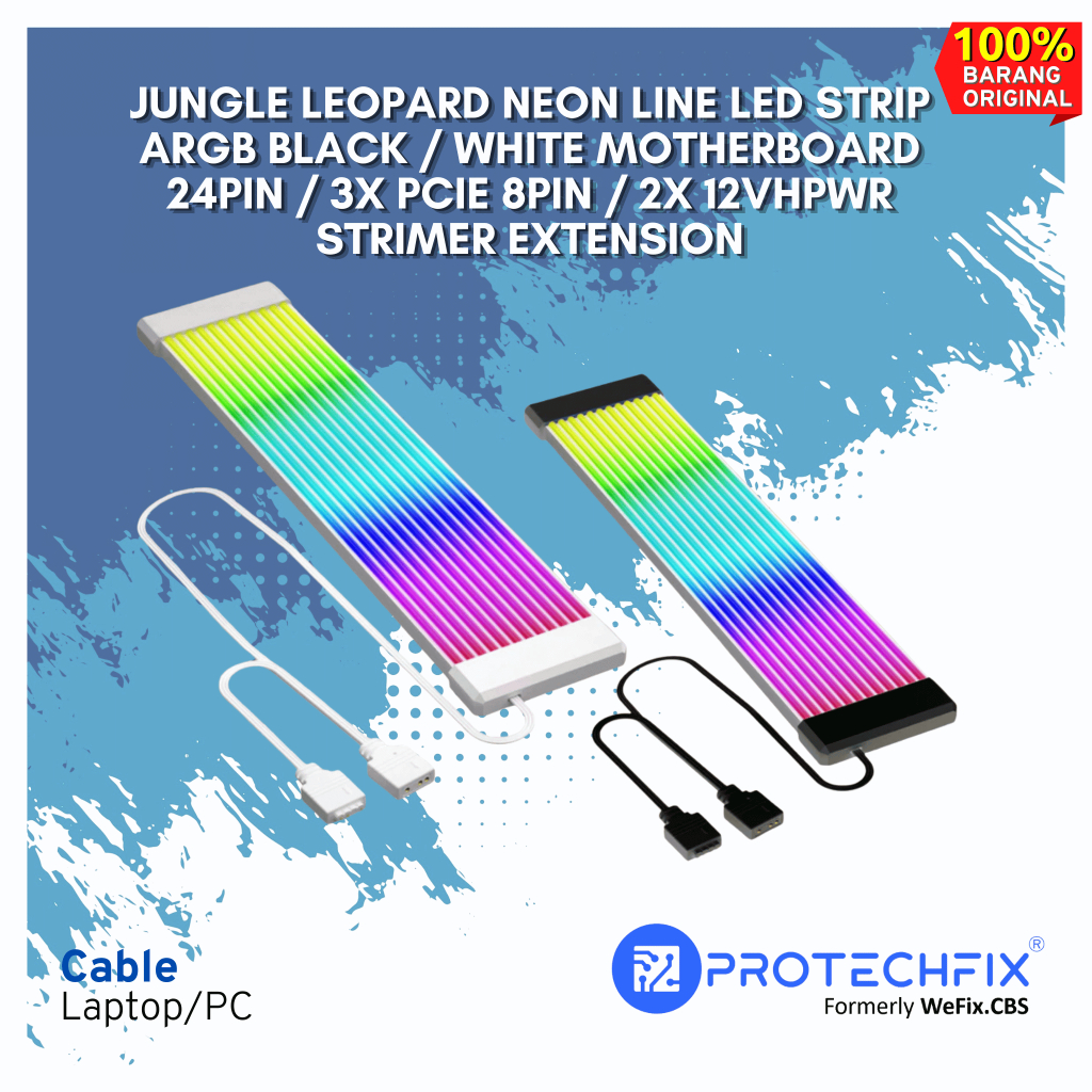 Jual JUNGLE LEOPARD Neon Line LED Strip ARGB Black / White Motherboard ...