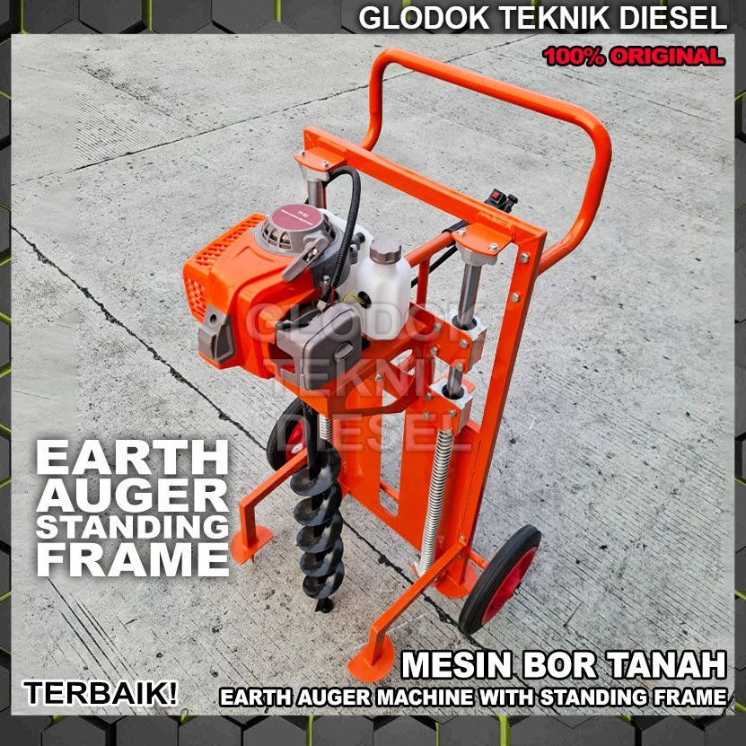 Jual Mesin Bor Tanah Dorong Roda STANDING Frame / Power Drill Earth ...