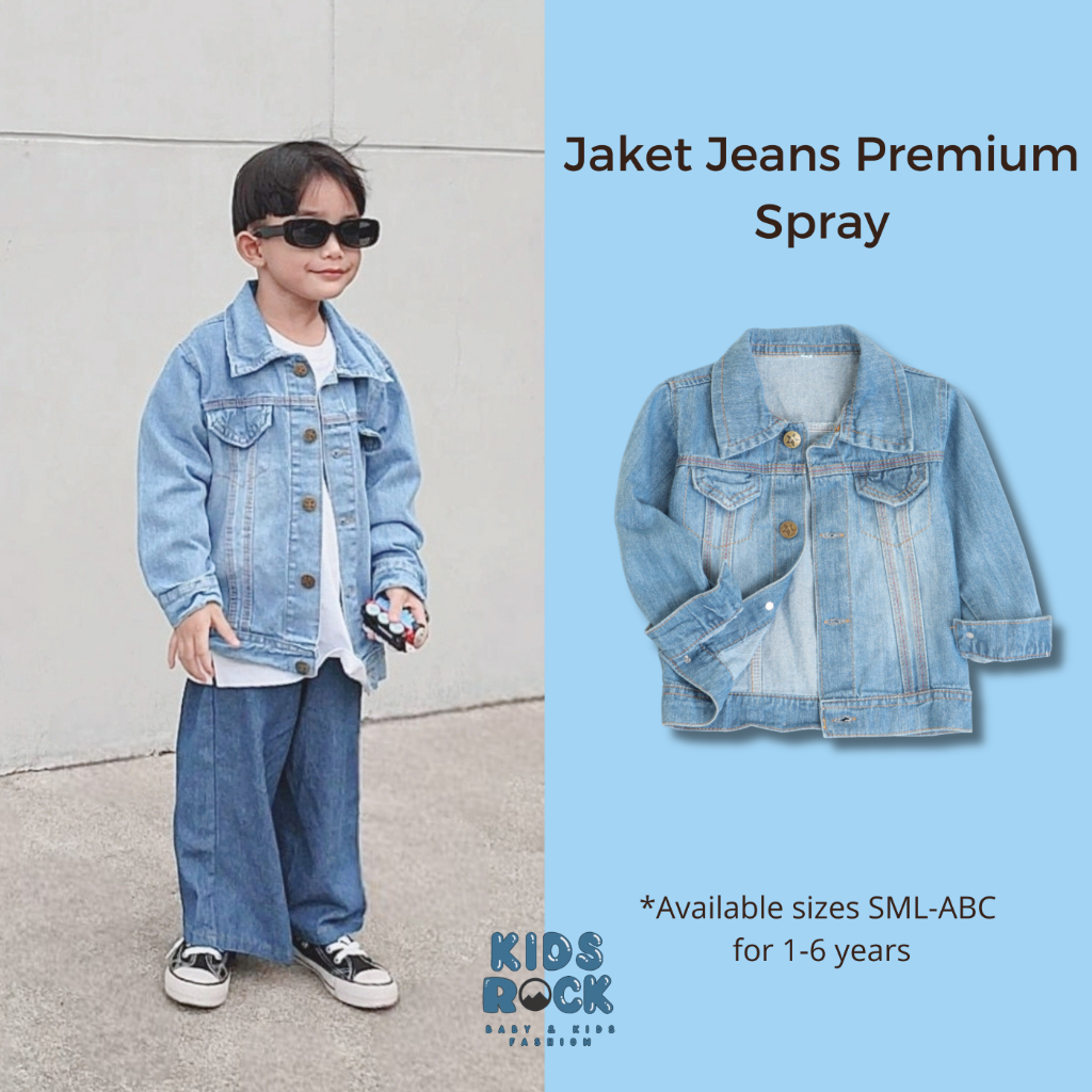 Jual BEST SELLER Jaket Jeans Anak SML | Shopee Indonesia