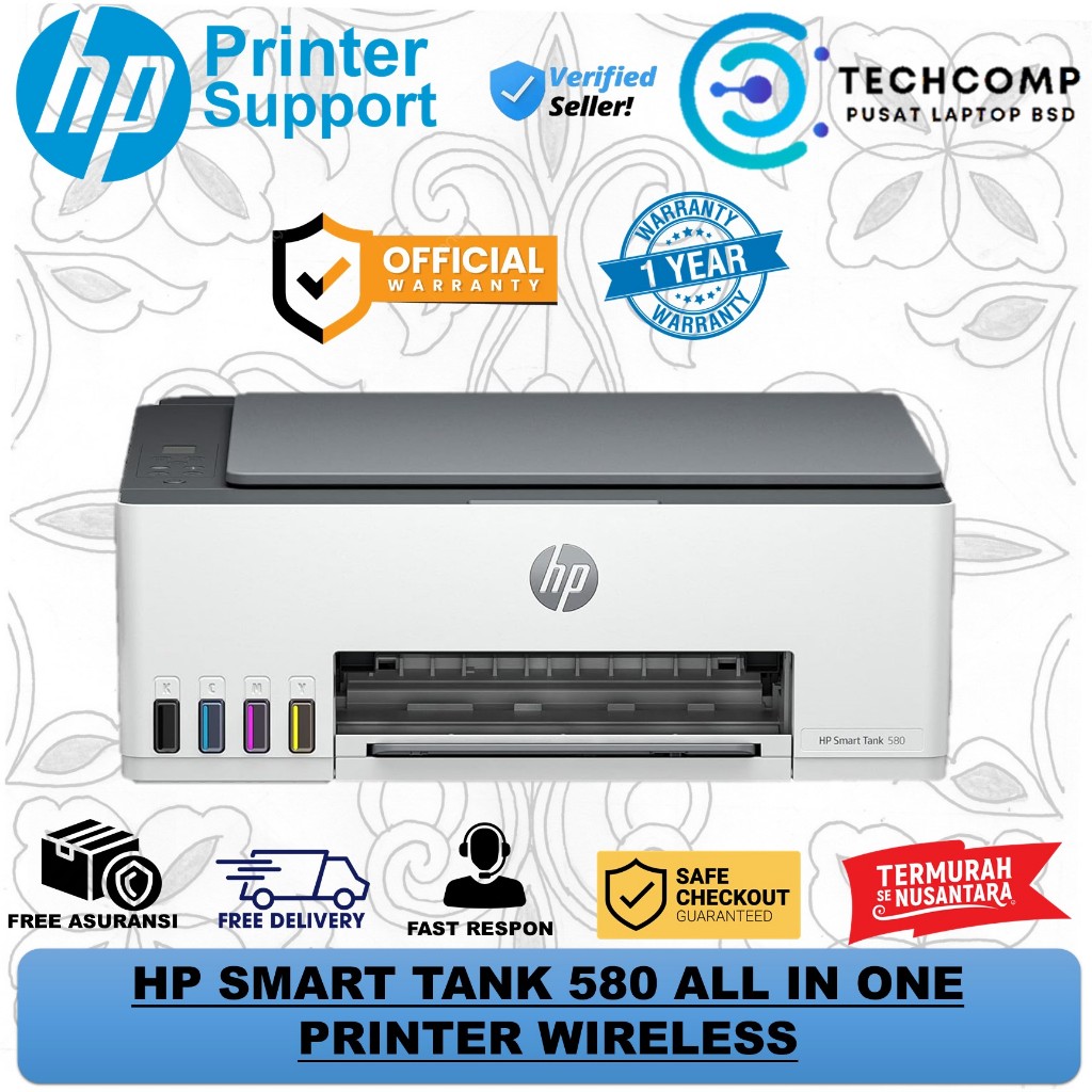 Jual Printer HP Smart Tank 580 All In One Wifi Tersedia Dengan Tinta ...