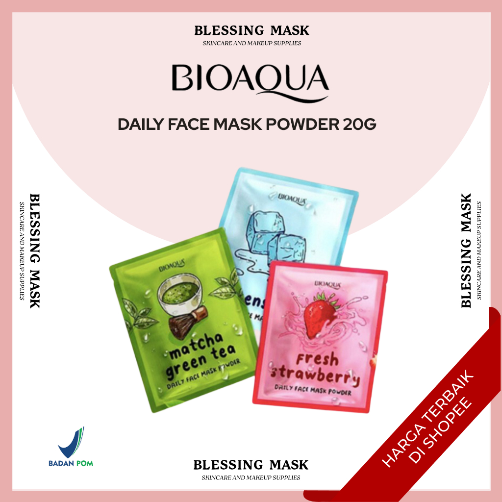 Jual BIOAQUA Daily Face Mask Powder 20g Mengecilkan pori-pori wajah dan ...