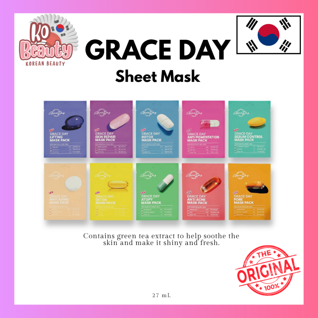 Jual Masker Korea- Grace Day Pill Mask Pack 10 types 27ml | Shopee ...