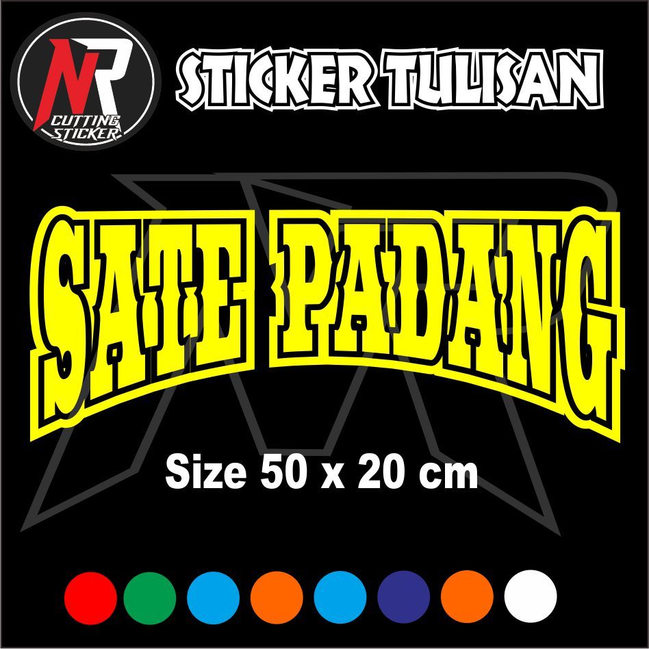 Jual STICKER CUTTING TULISAN SATE PADANG STICKER TULISAN UNTUK NAMA ...