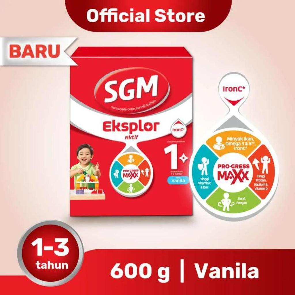 Jual SGM Eksplor Aktif 1+ Pro-GressMaxx Susu Pertumbuhan Vanilla 600g ...