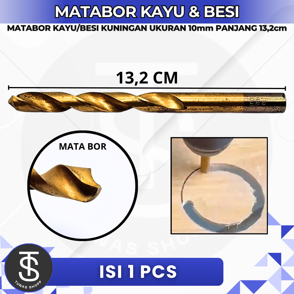 Jual MATABOR KAYU DAN BESI WARNA KUNING UKURAN 10MM PANJANG 13,2CM ...
