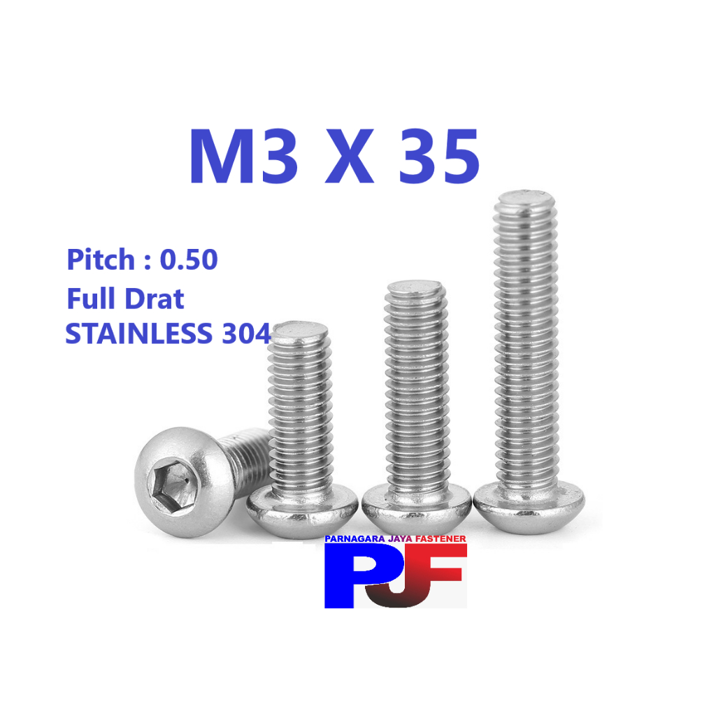 Jual Baut L Button M3 x 35 / Baut Button L M3 x 35 SUS 304 | Shopee ...