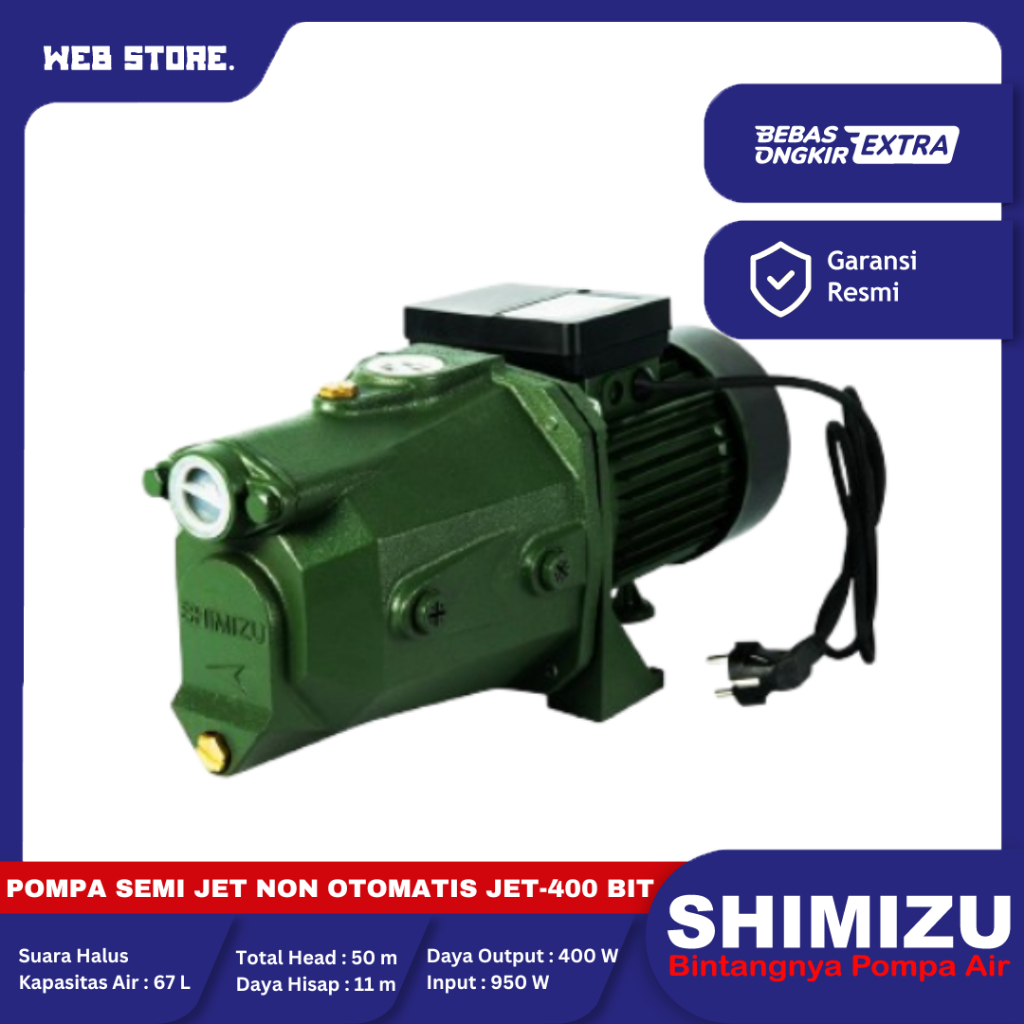 Jual Pompa Air Water Pump Sumur Dangkal Non Otomatis JET-400 BIT ...