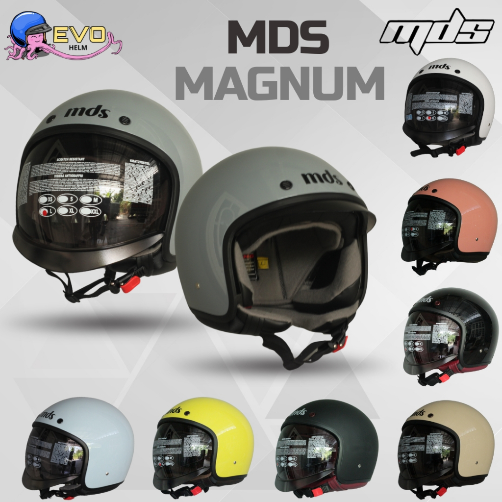 Jual MDS MAGNUM HELM HALF FACE RETRO CLASSIC MODERN PRIA & WANITA ...
