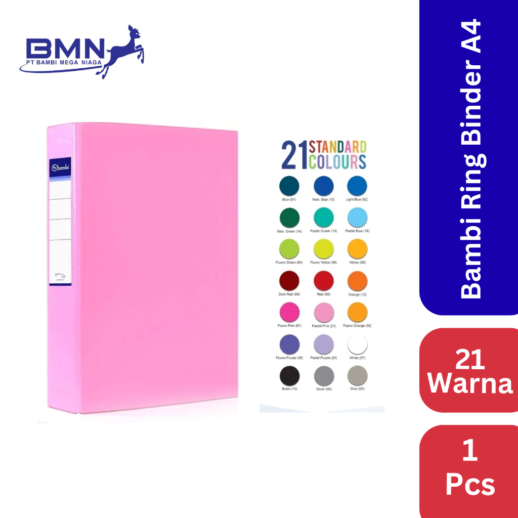 Jual Bambi Ring Binder A4 2 Ring Punggung 20 mm Type D All Color Code ...