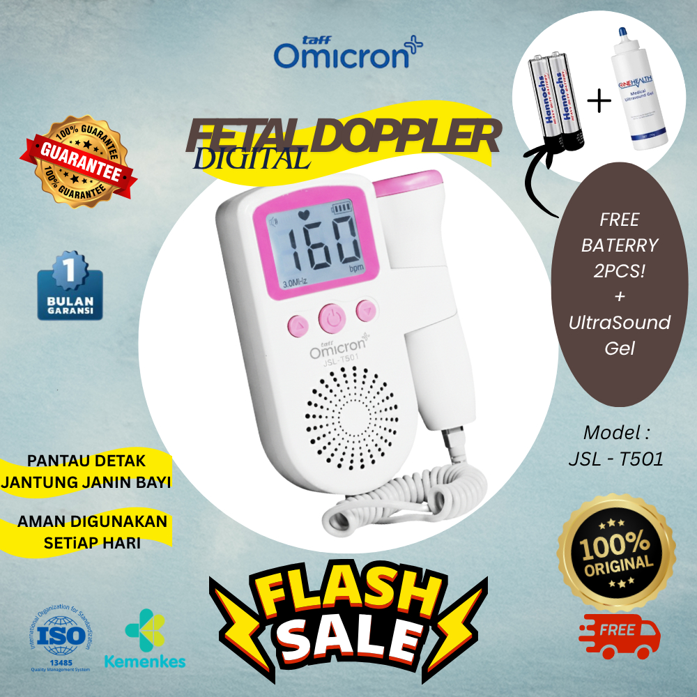 Jual [PAKET LENGKAP] Taff Omicron - Fetal Doppler Alat Pendeteksi Detak ...