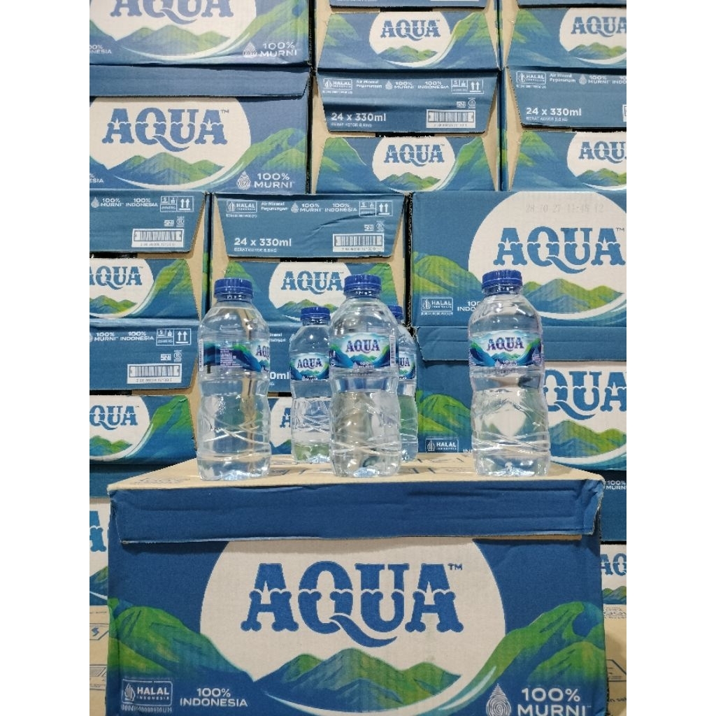 Jual Aqua 330ml isi 24 botol, Aqua mini | Shopee Indonesia