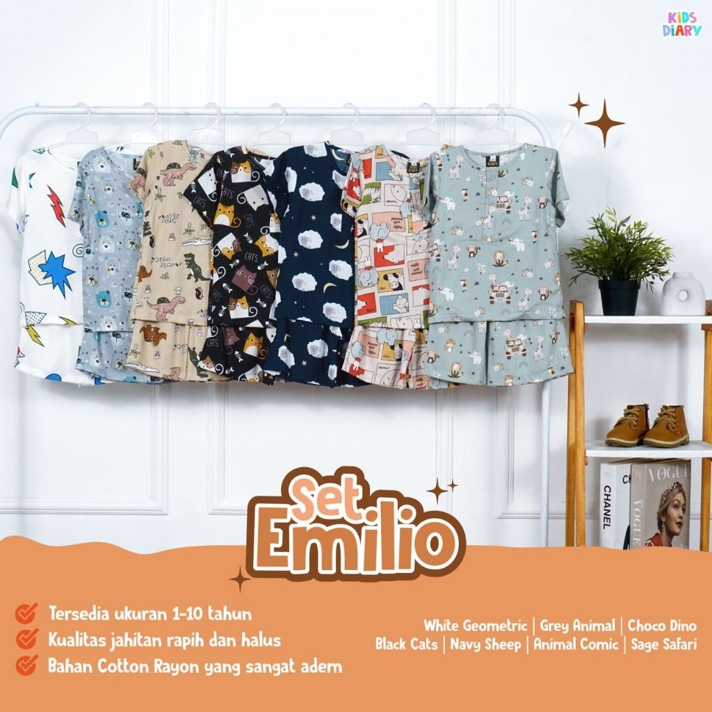 Jual Setelan Mozza Emilio Setelan Pendek Anak Rayon Piyama Anak Cakep ...