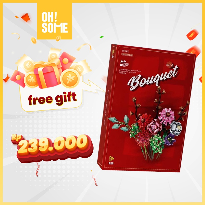 Jual OHSOME -Panluosi Building block bouquet /flower/block toys/bunga ...