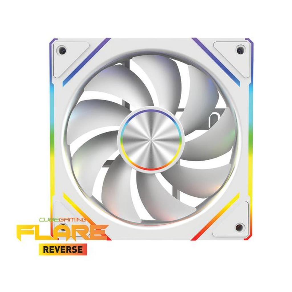 Jual CUBE GAMING FLARE Reverse WHITE 12CM PWM A-RGB Fan - Side Mirror ...