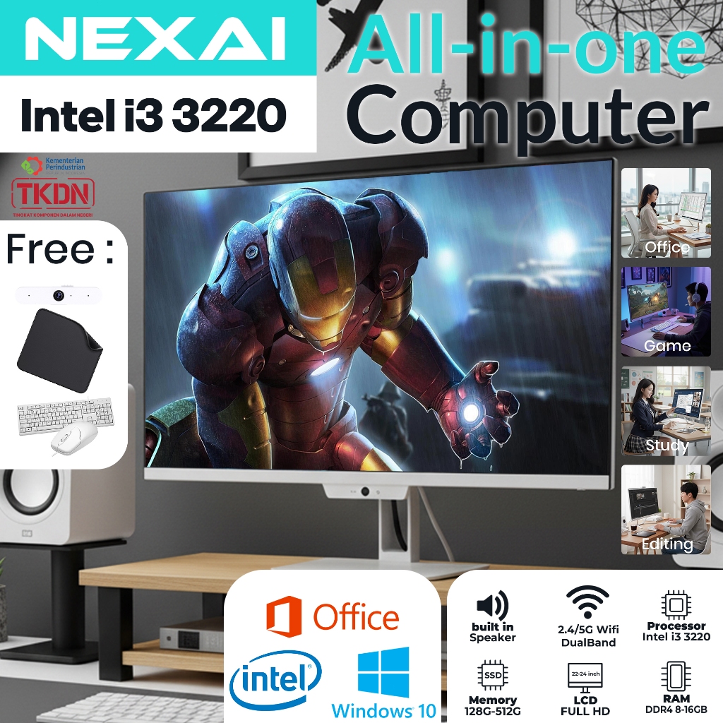 Jual NEXAI PC All-in-One Intel Core i3-3220 – Super Tipis, Full HD 24 ...