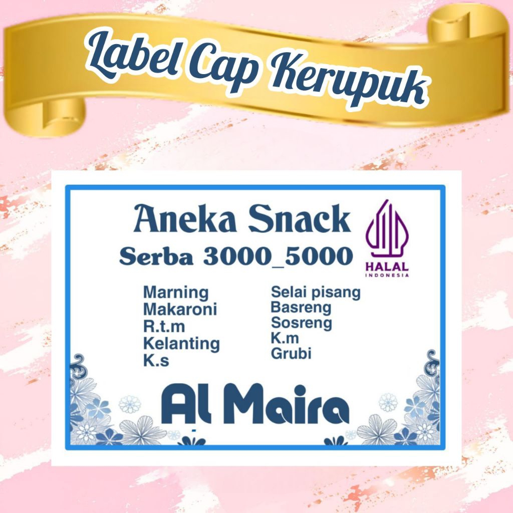 Jual (Bisa Custom Tulisan) LABEL CAP KERUPUK / SNACK | Shopee Indonesia