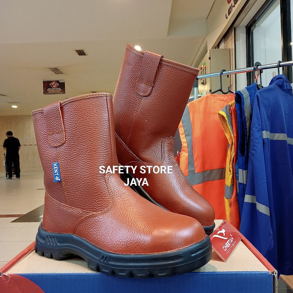 Jual Sepatu Safety Boots Ujung Besi Kent Borneo 78460 Brown Original ...
