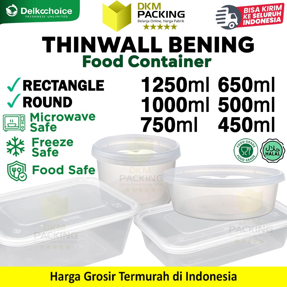Jual THINWALL BENING Food Container Clear Rectangle Round Catering ...