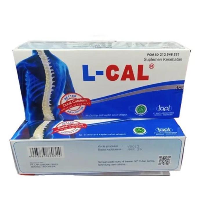 Jual L-Cal Suplemen Kalsium - Calcium + Vitamin D3 K3 - 30 Tablet ...