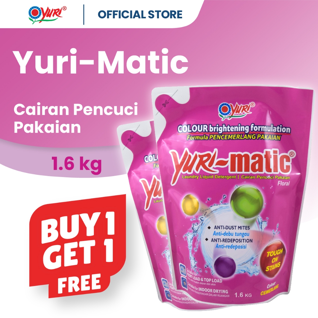 Jual [BUY 1 GET 1] Yuri Matic Deterjen Pakaian 1,6 kg | Shopee Indonesia
