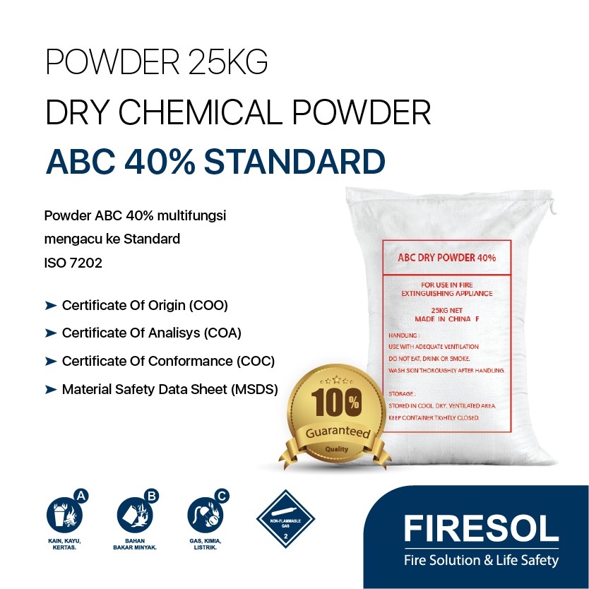 Jual Powder ABC 40% Standard ISO 7202 Sesuai SNI/ Powder ABC 1sak=25Kg ...