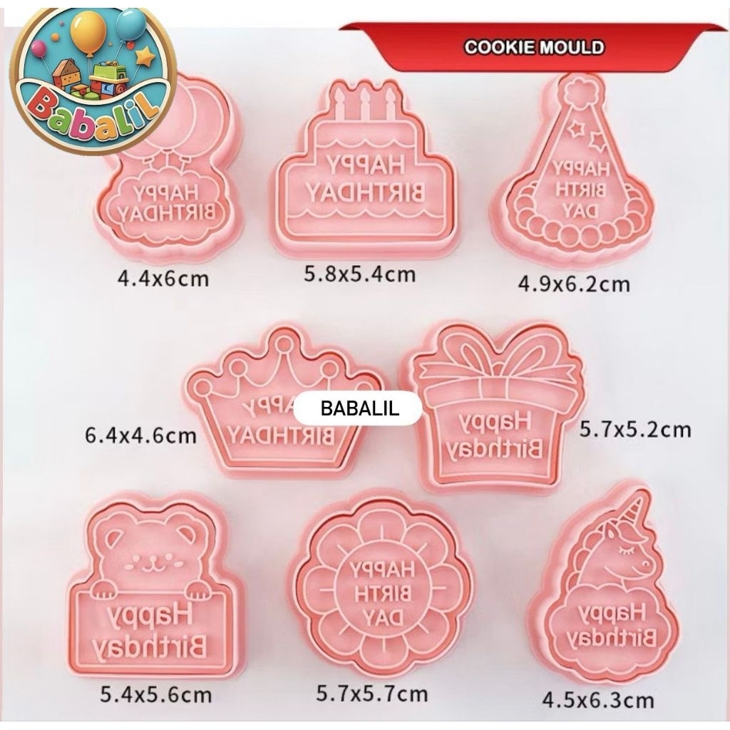 Jual 3D Cetakan Roti Kue Timbul Happy Birthday ulang tahun hbd Kartun ...