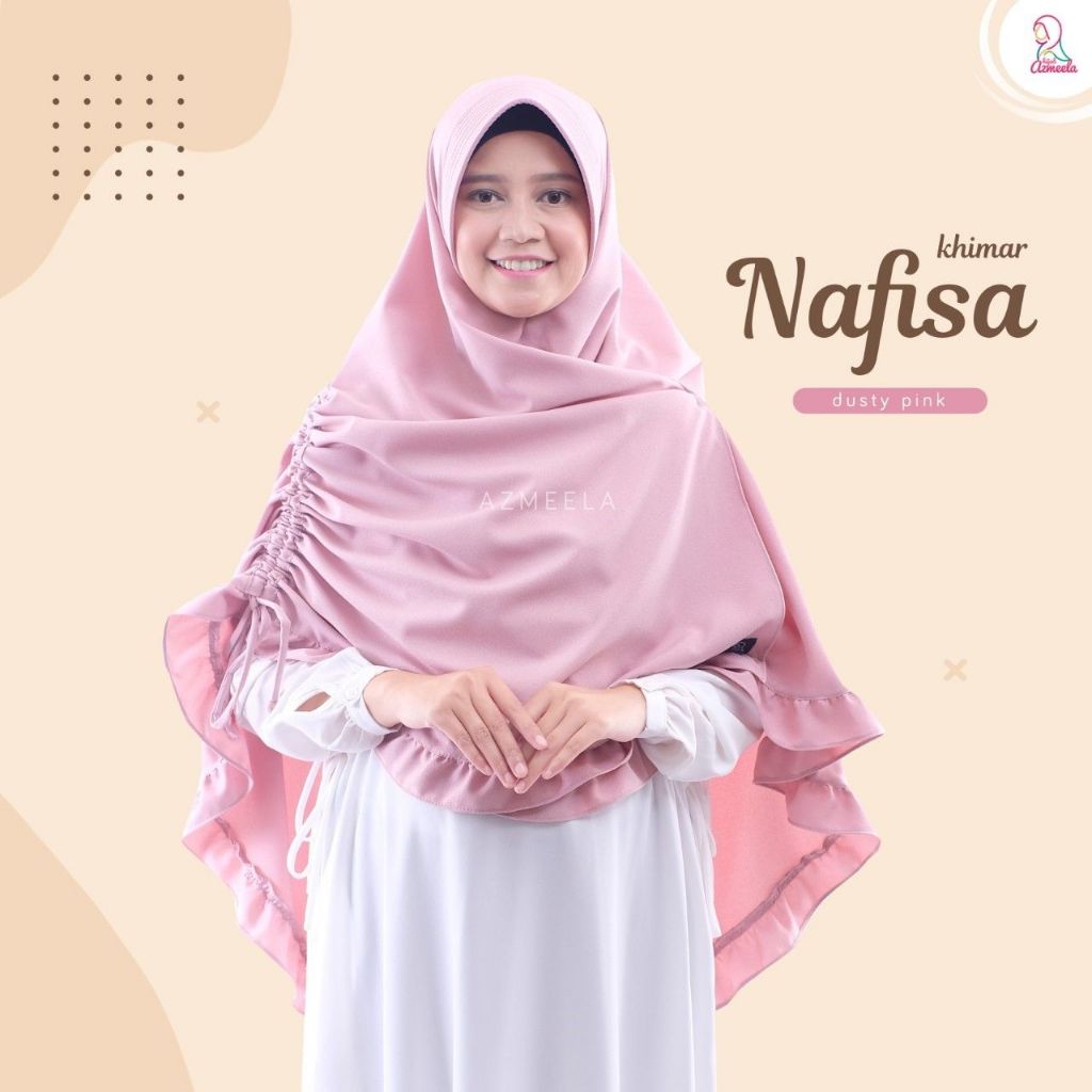 Jual Azmeela Khimar Nafisa Ruffle Tali Pinggir | Shopee Indonesia