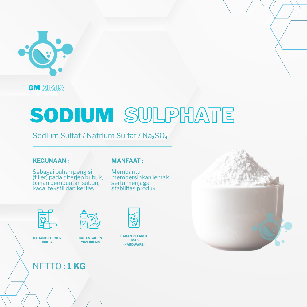 Jual Sodium Sulfat Sulfate Sulphate Sulphat 1 Kg Natrium Sulfat Na2SO4 ...