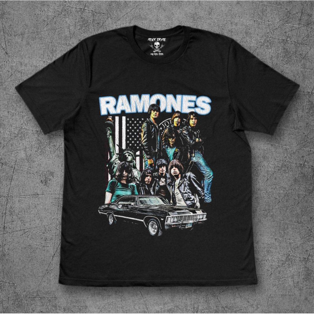 Jual Tshirt band Ramones punk hey ho lets go 1 2 3 4 premium cotton ...