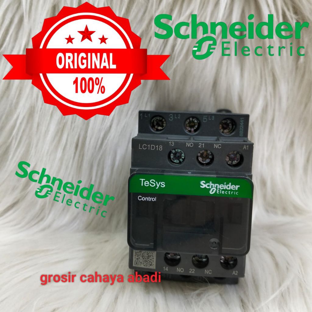 Jual kontaktor/contactor schneider lc1d18m7 220vac/lc1d18q7 380vac ...