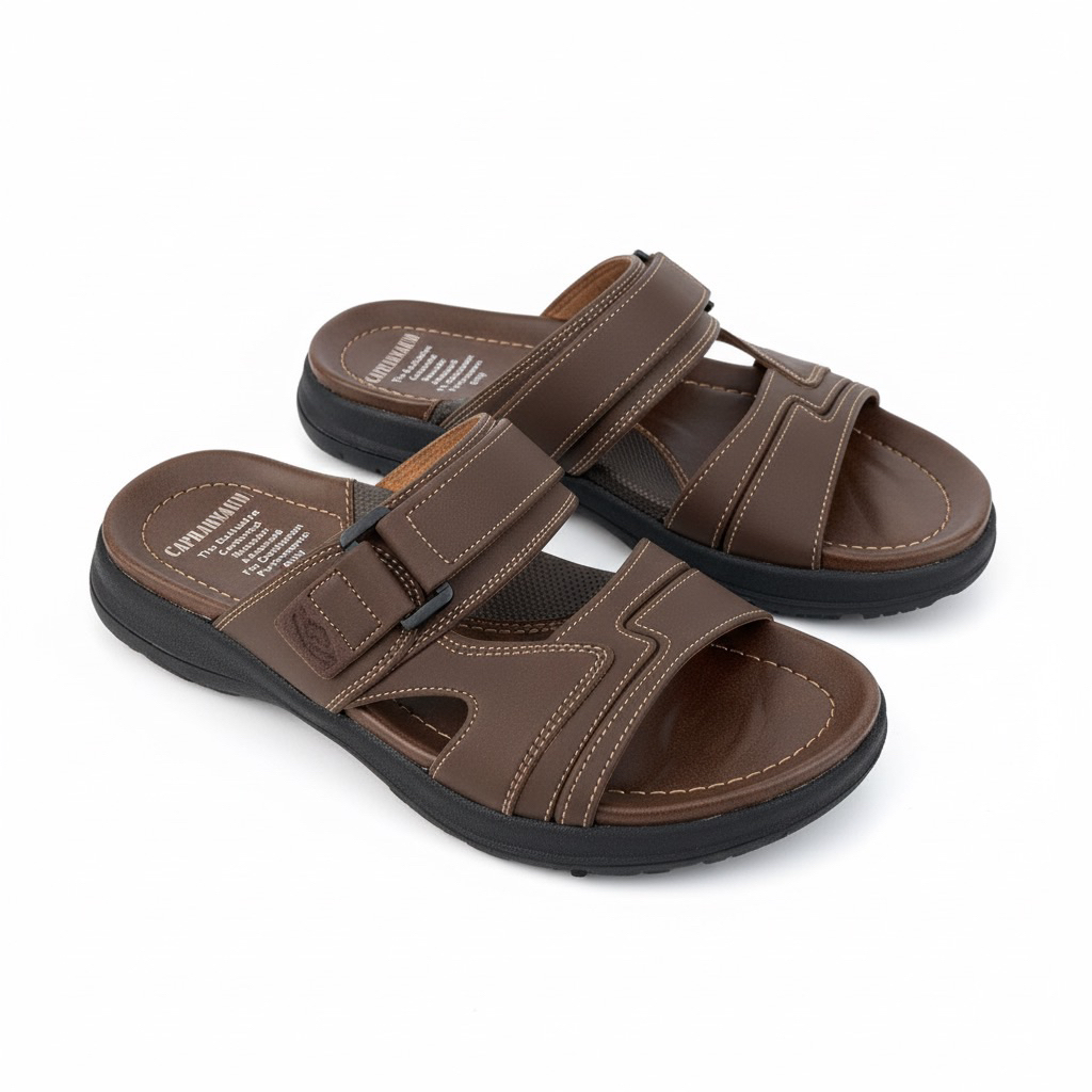 Jual CAPHARNAUM [RAMBO 202] Sendal Selop Ban 2 Kulit Gesper Sandal Slip ...