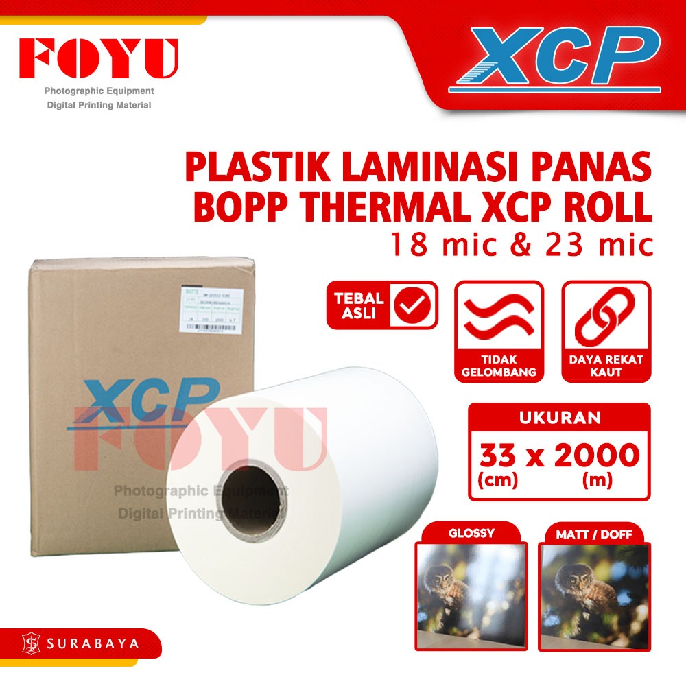 Jual XCP Plastik Laminasi Laminating Hot Panas BOPP Thermal 18 mic 23 ...