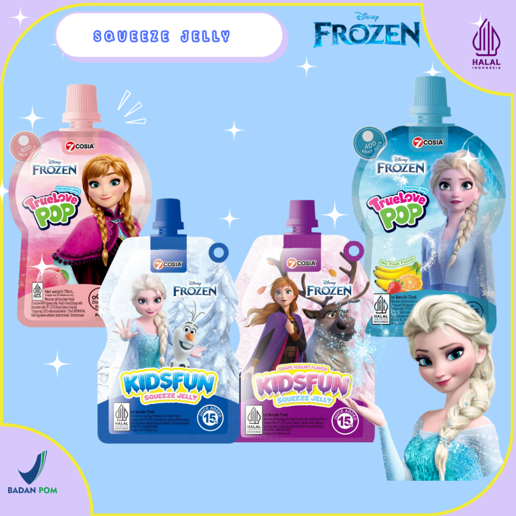Jual 7COSIA Disney Frozen Squeeze Jelly Yogurt Cemilan Anak Jelly Rasa ...