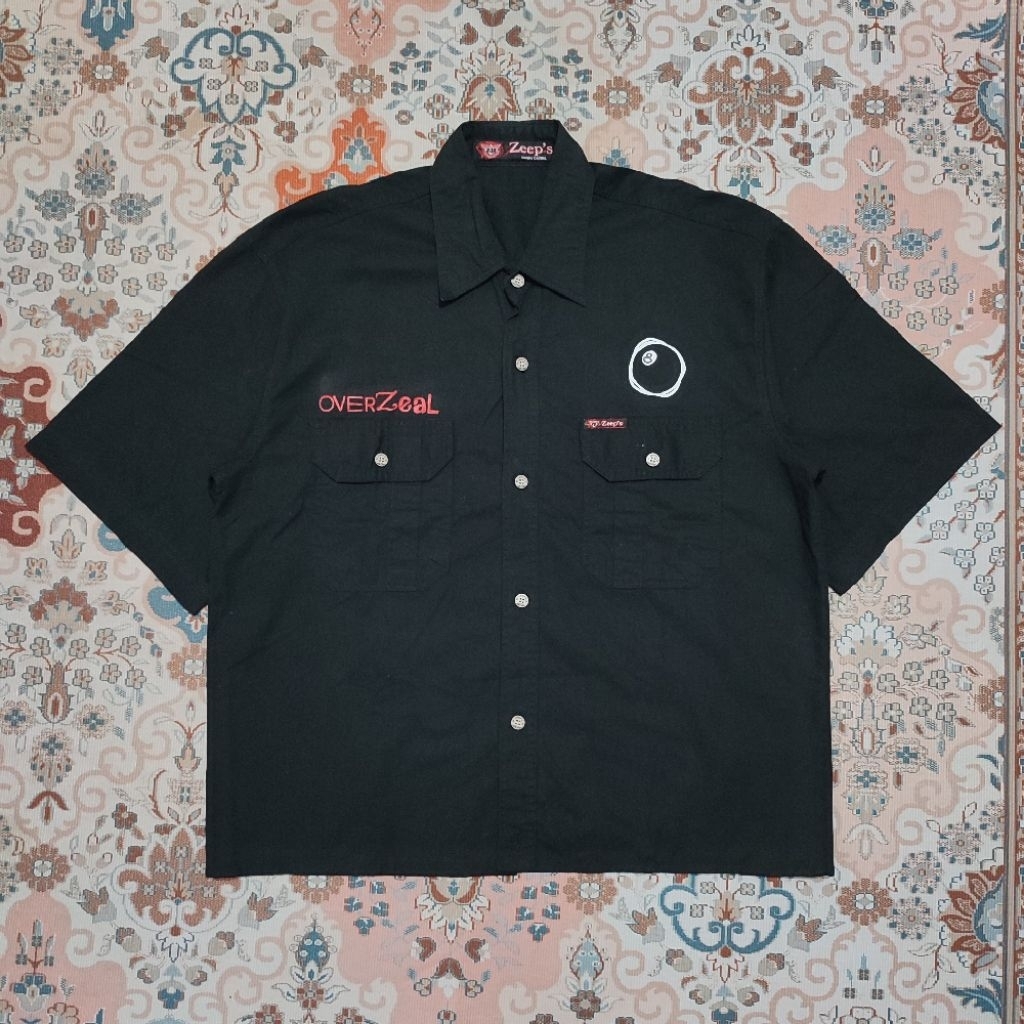 Jual Boxy Cropped Workshirt custom painting 8ball | Shopee Indonesia