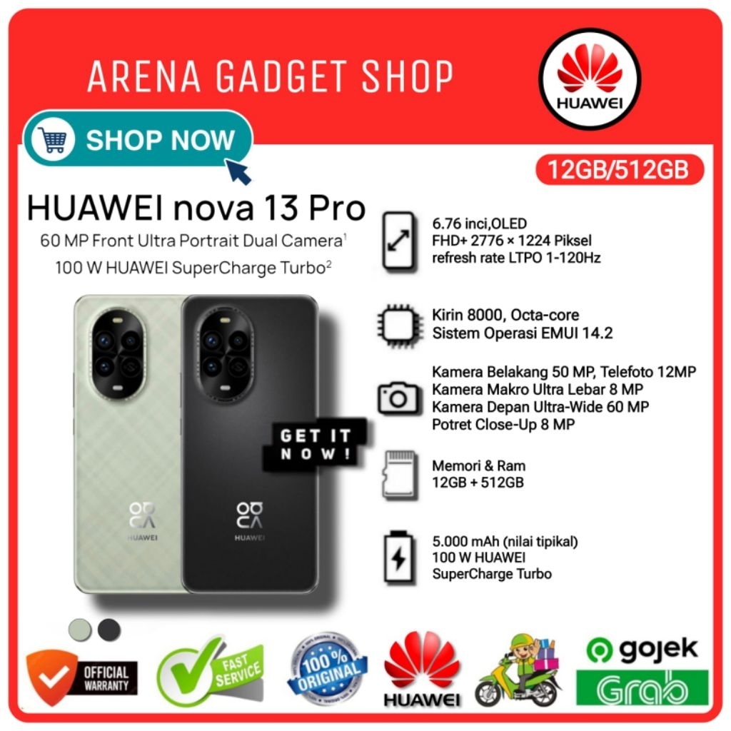 Jual HUAWEI Nova 13 Pro Ram 12/512GB | 100W Huawei SuperCharge Turbo | 60MP Front Ultra Potrait ...