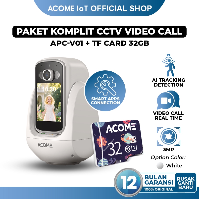 Jual ACOME IOT Camera CCTV APCV01 Bundling Micro SD | CCTV Indoor with ...