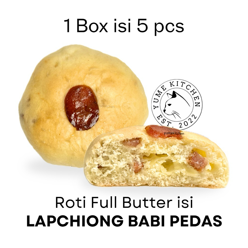 Jual 1 Box (isi 5 pcs) Roti Full Butter isi Lapchiong Babi Pedas by ...