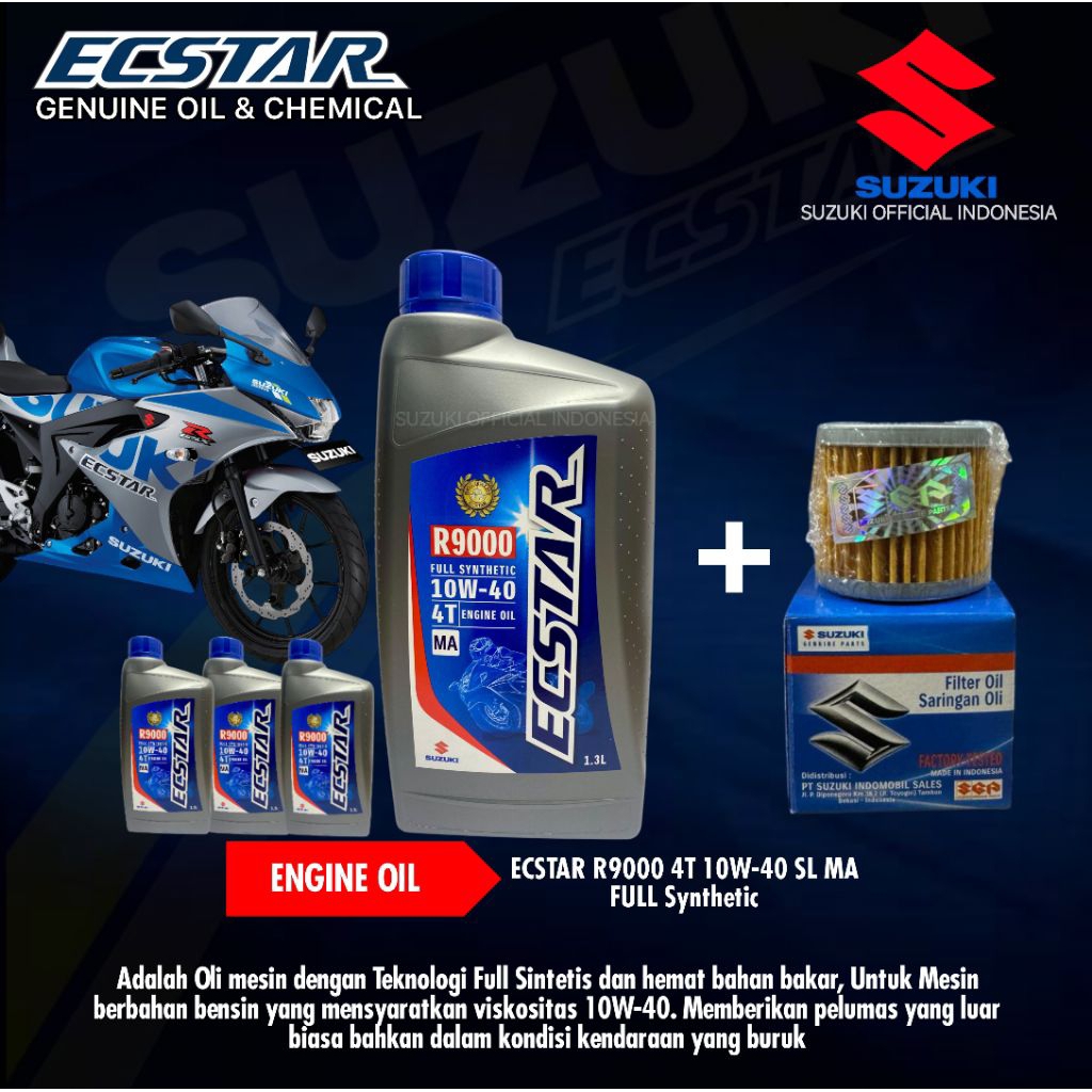 Jual Oli ECSTAR R9000 Original 10W-40 Full Synthetic 1.3 Liter Original ...