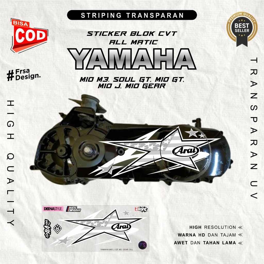Jual Sticker CVT Transparan ALL Yamaha MIO J. GT. M3. FILANO, GEAR. DLL ...