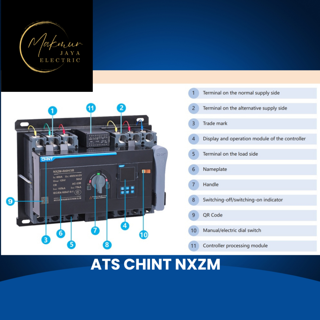 Jual ATS CHINT NXZBM-250S 250A 4P 35kA | Saklar Otomatis Genset 3 Phase ...