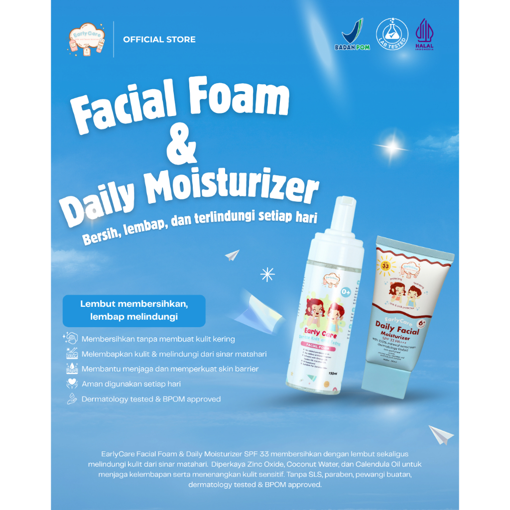 Jual EarlyCare Paket Sunscreen SPF 33 & Sabun Foam Anak [Isi 2 ...