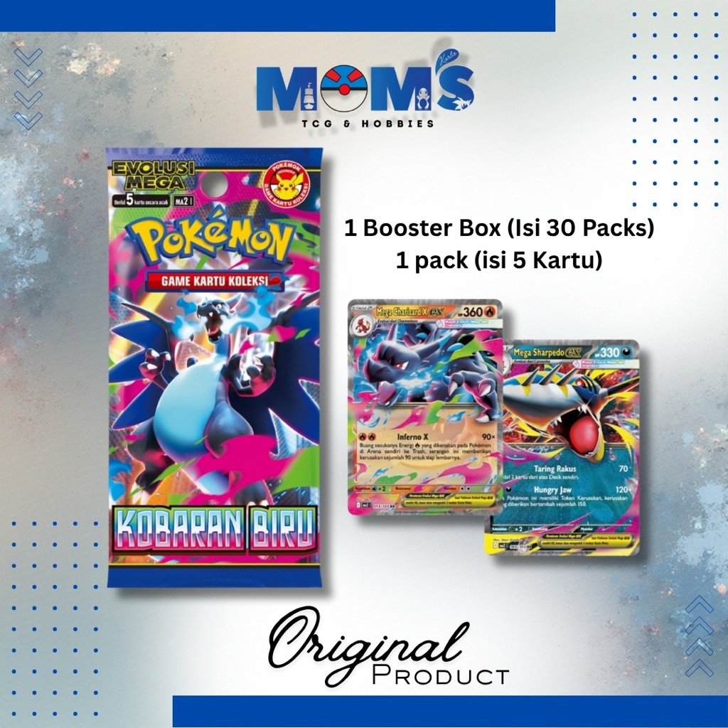 Jual Kobaran Biru Pokemon Indonesia Booster Box Kobaran Biru Evolusi ...