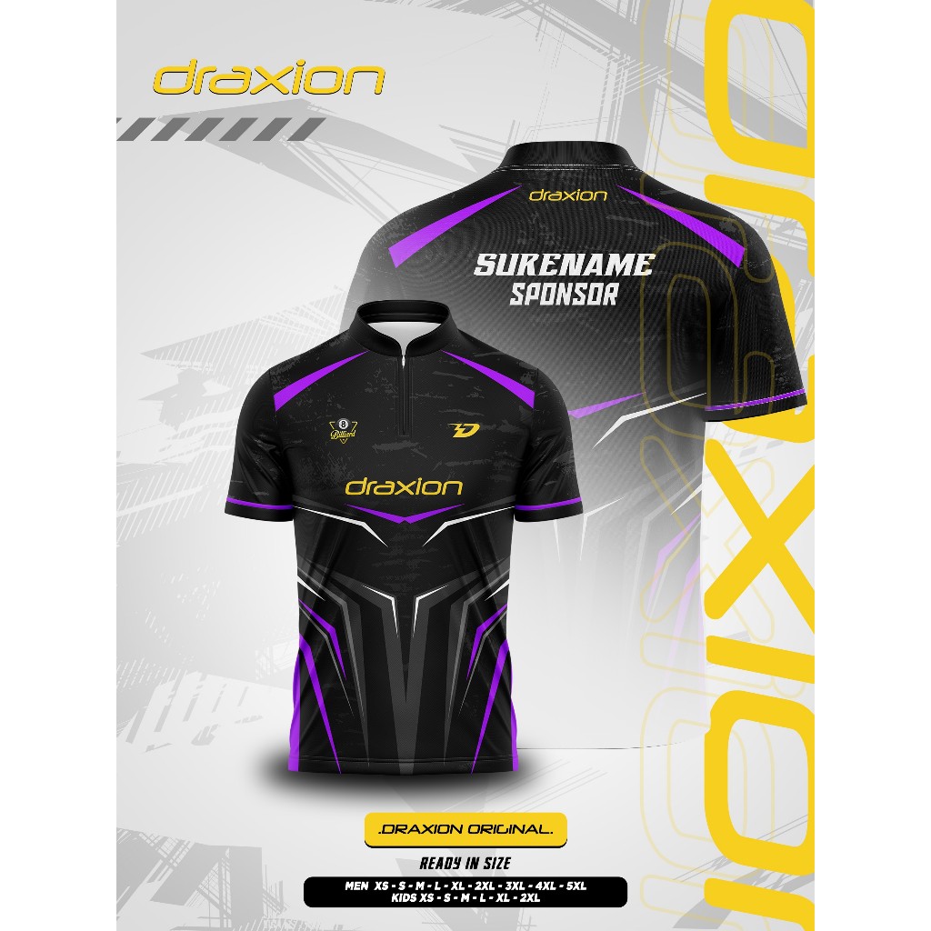 Jual Jersey Billiard Custom Draxion – Desain Bebas Nama Logo | Warna ...