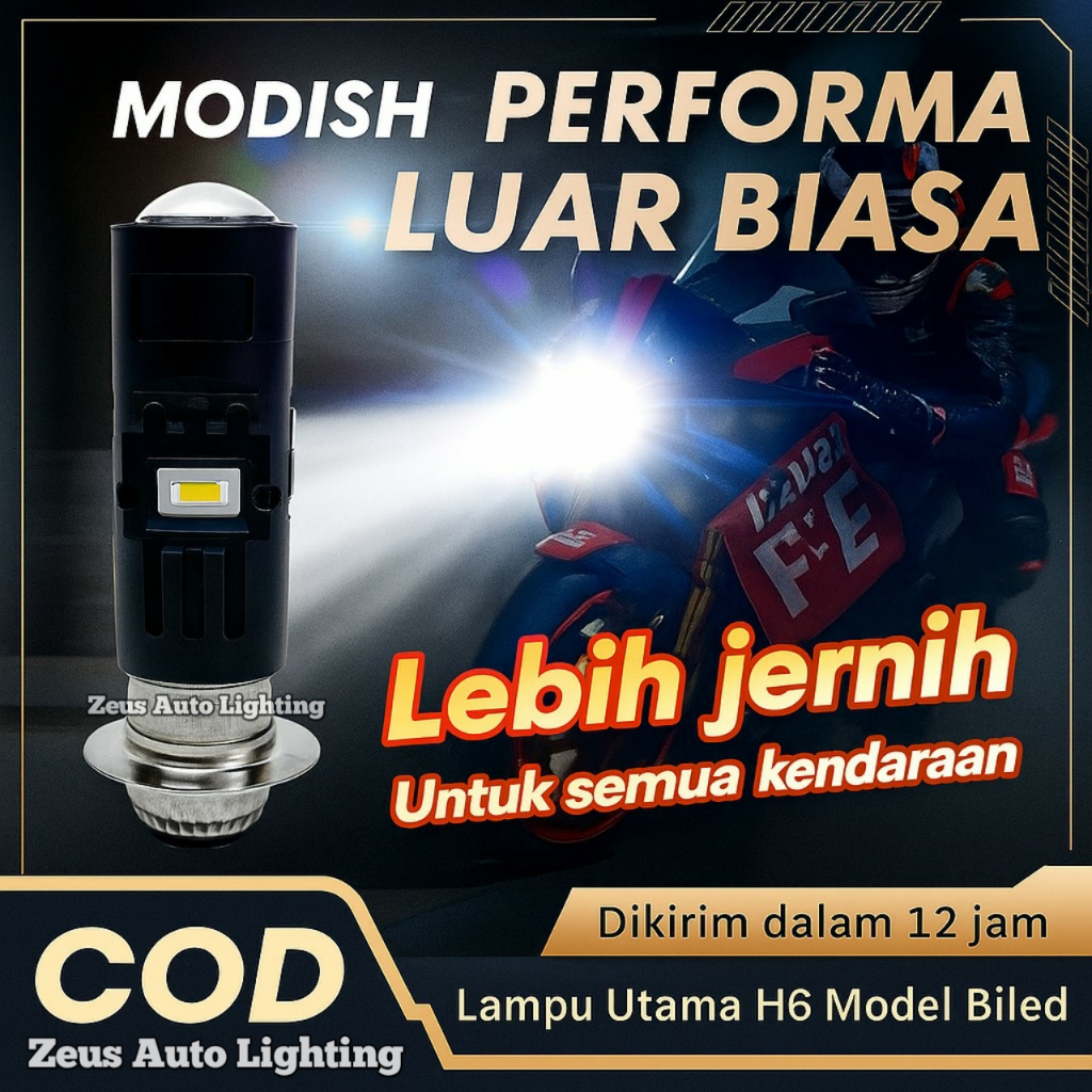 Jual Lampu Motor H6 LED Model Biled MODISH Racing – Lampu Utama Super ...