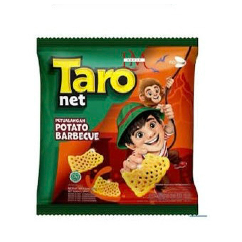 Jual 1 DUS TARO NET BBQ Dan Rumput Laut RENCENG ECER 1000 - 1 DUS TARO ...