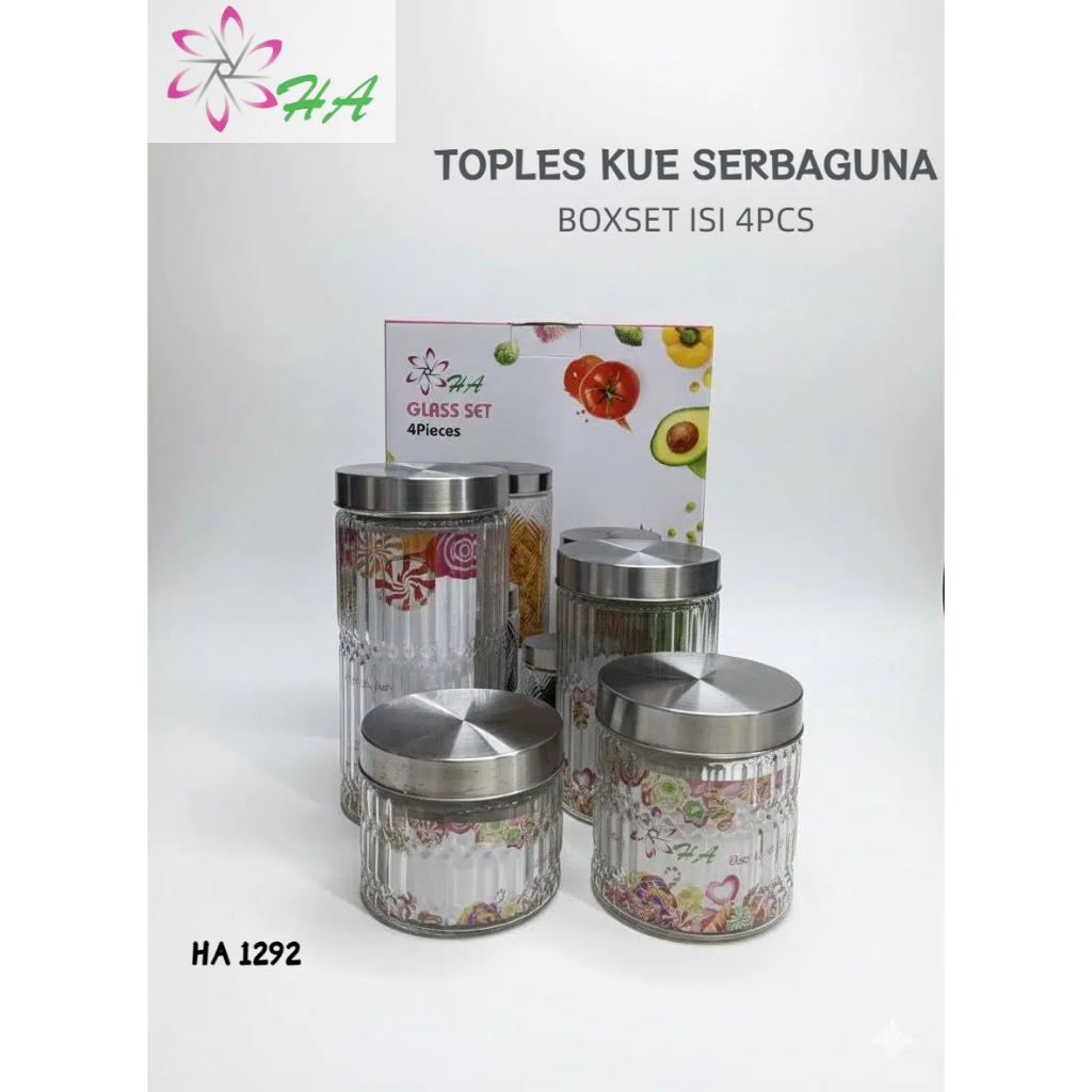 Jual HA Set Toples Kaca Bening Diamond Glass 4 Pcs – Toples dengan ...