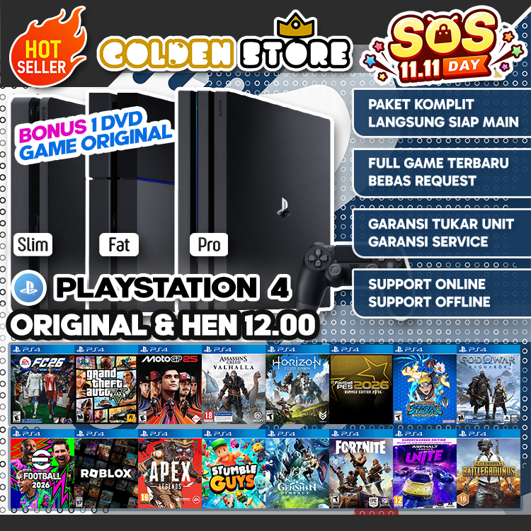 Jual PS4 PRO/SLIM/FAT PLAYSTATION 4 HEN/ORI 1TB FULLGAMES | Shopee ...