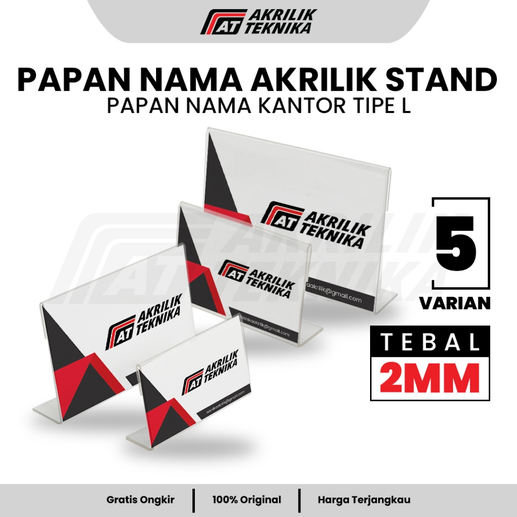 Jual Papan Nama Akrilik Stand / Display Meja Kantor Bisnis Kartu Name ...
