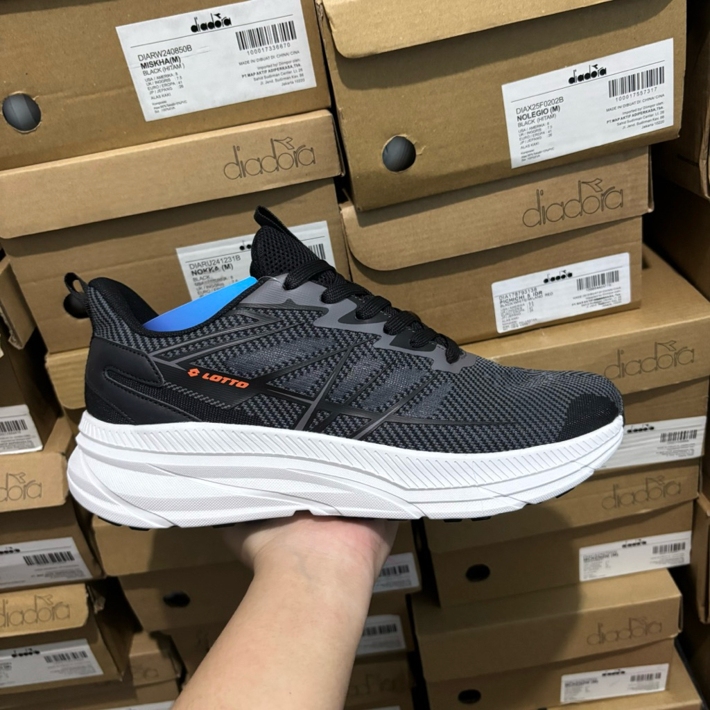 Jual (size 40) SEPATU LOTTO EBRU BLACK ORANGE | Shopee Indonesia