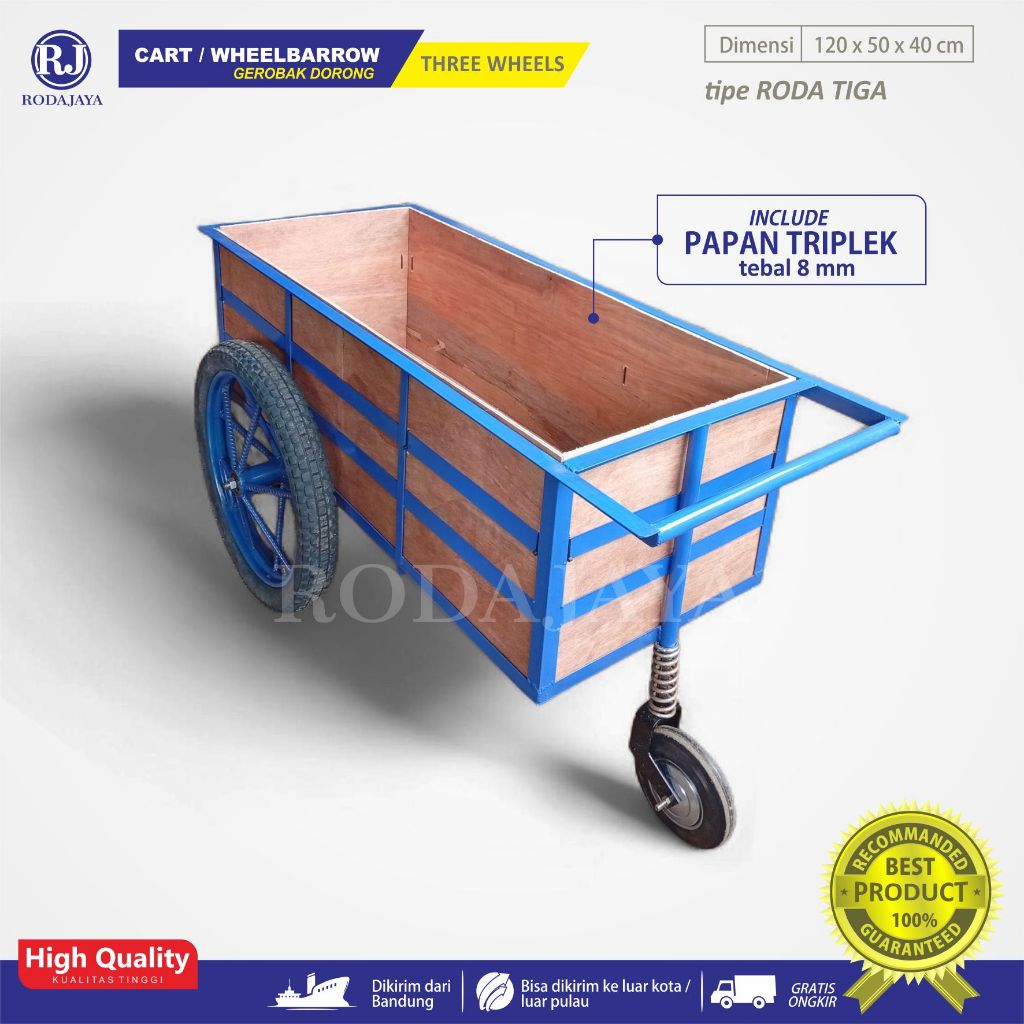 Jual Roda tiga Wheel barrow / INCLUDE PAPAN TRIPLEX 8mm / gerobak ...